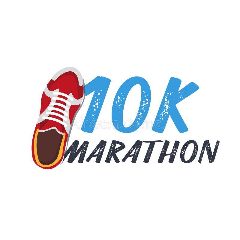 10K Marathon Run Event with Sneakers. Vector Illustration. Stock Vector ...