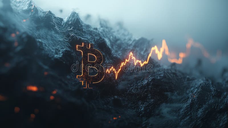 8K Minimalist Bitcoin Growth Chart Render Stock Illustration ...