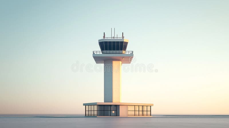 8K Minimalist 3D Render of Maritime Control Tower Stock Illustration ...