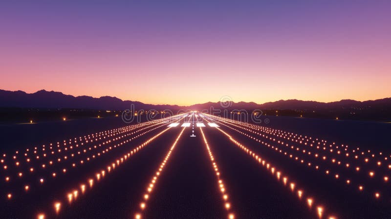 8K Minimalist 3D Runway Scene at Dawn for Takeoff Stock Illustration ...