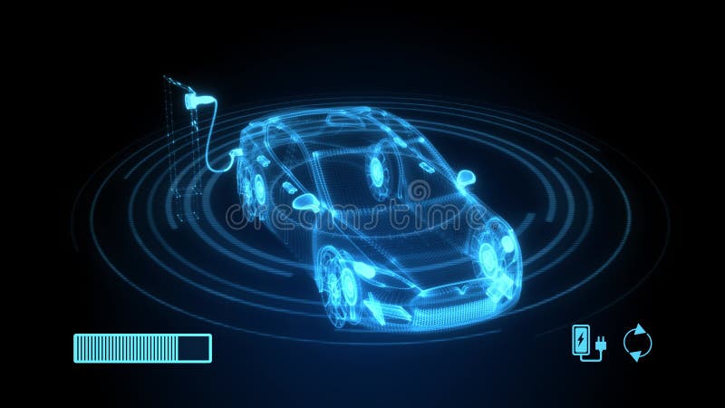 Electric Vehicle Charging Station with Progress Bar Animation. Stock ...