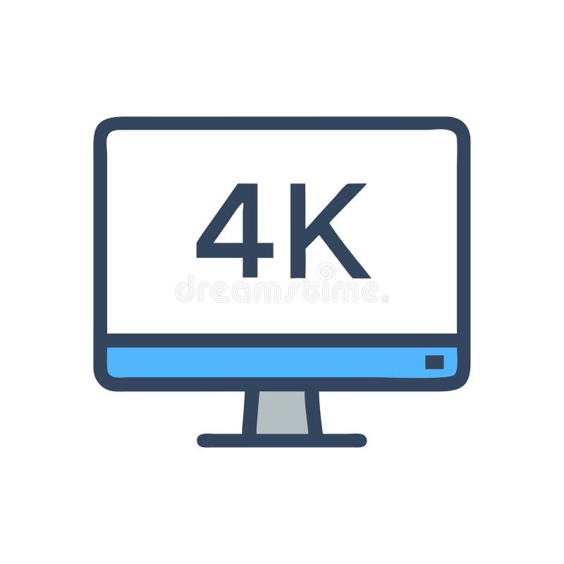 4K Monitor Display Technology Icon Stock Vector - Illustration of icon ...