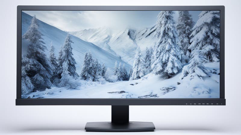 4k Monitor Isolated on White, AI Generative Stock Illustration ...