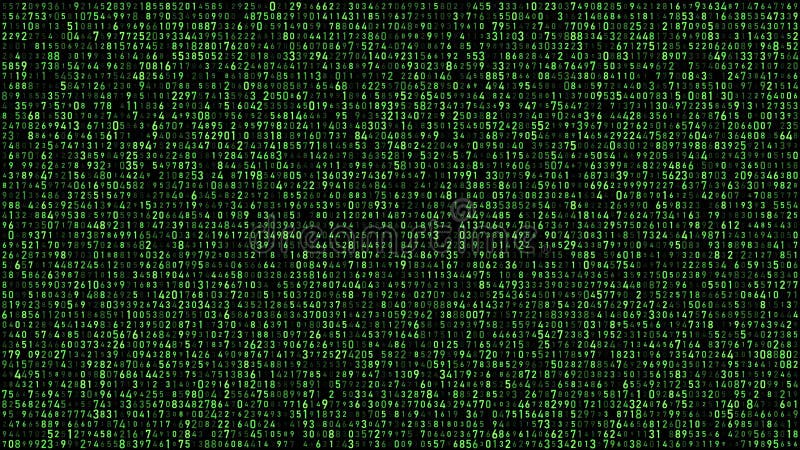 Digital Matrix Numbers Flow Green Stock Footage - Video of digital ...