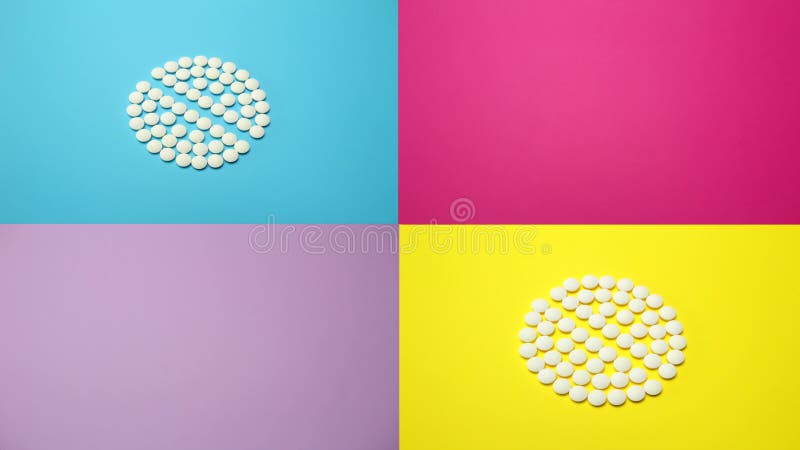 4K Multicolored Collage, Pill Pattern, Loop Stop Motion Animation Stock ...