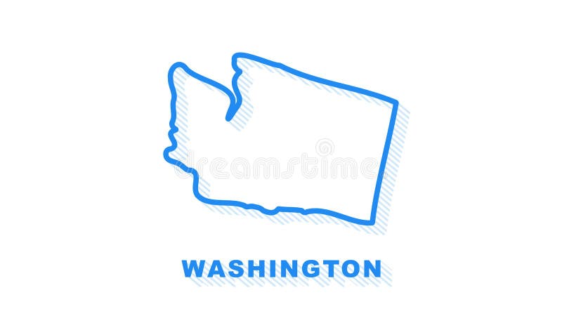 4K Neon Lights of Washington State Map. Motion Graphics. Stock Footage ...