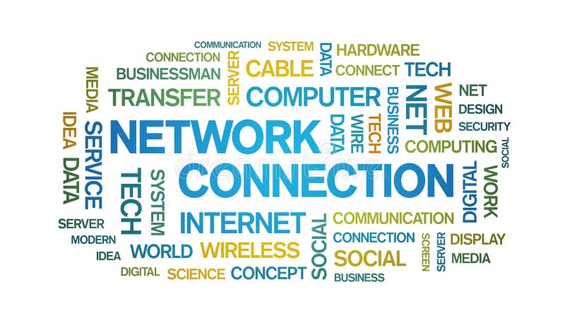 4k Network Connection Animated Word Cloud,Text Design Kinetic ...