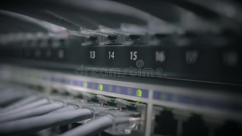 Network Panel Switch with Green Led Flashing Stock Footage - Video of ...