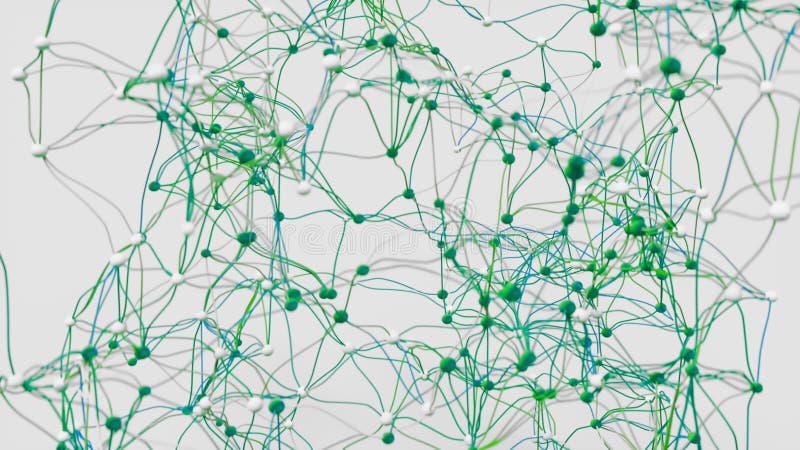 Neuronal and Synapse Activity Animation. Electrical Impulses Inside the ...