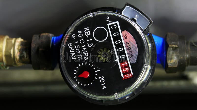 Water Meter in Box with Pipes Built into the Wall . Water Consumption ...