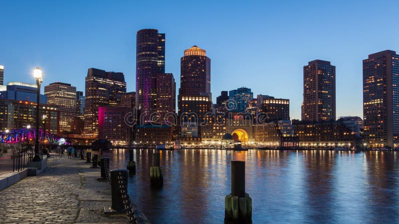 4K Night Timelapse of Boston Skyline - Massachusetts - USA Stock ...