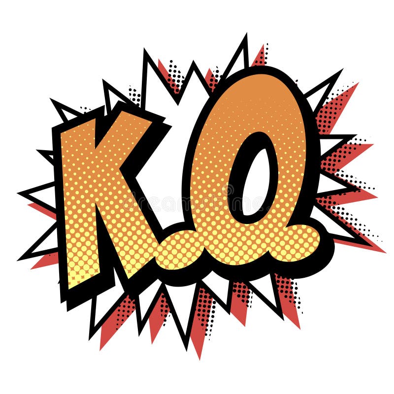 K.O. Comics Book Text Balloon, Vector Halftone Stock Vector ...
