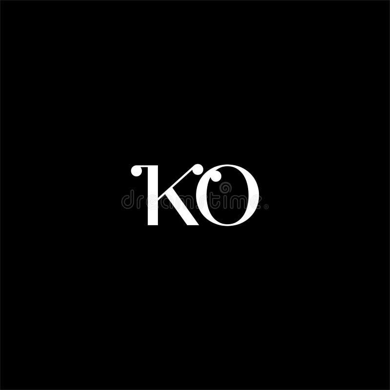 K O Letter Logo Abstract Design on Black Color Background. Stock ...