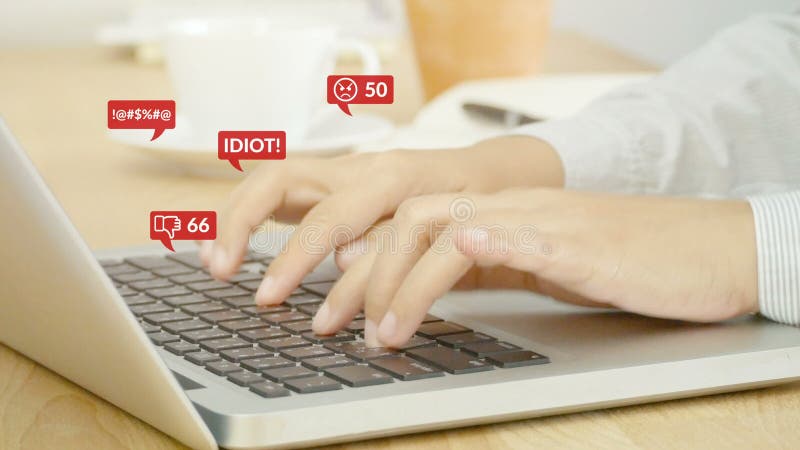 4K. People Using Notebook Computer Laptop for Social Media Interactions ...