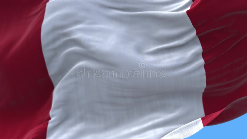 Peru National Flag Waving in the Wind Isolated on Green Screen Stock ...