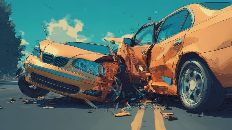 A 4K Photo of Crashed Car, Car Accident Where Fenders Smashed into ...