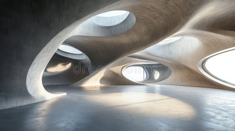 A 4K Photo of 3d Render of Abstract Curve Structure Futuristic ...