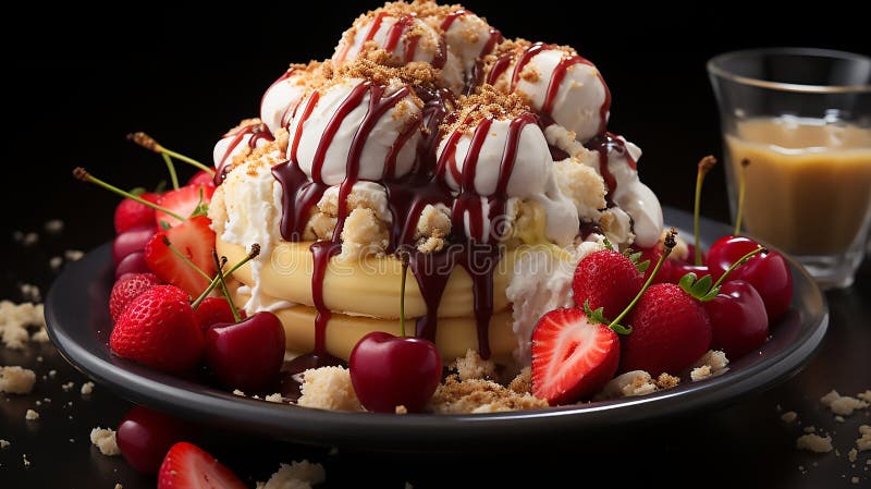 Banana Split, UHD, 8k .Generative AI Stock Illustration - Illustration ...