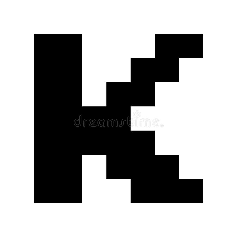 K Pixel Blocky English Alphabet Letter Stock Vector - Illustration of ...