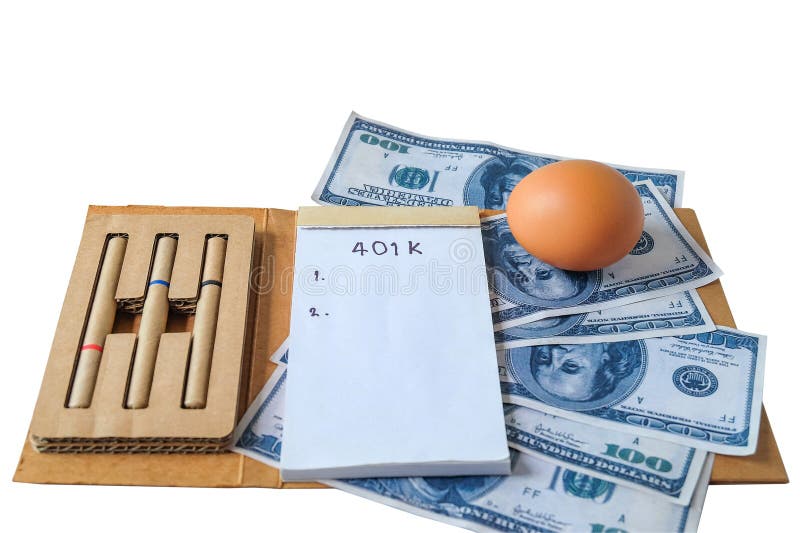 401k Plan Note with Egg and Pile of Money Stock Photo - Image of rich ...