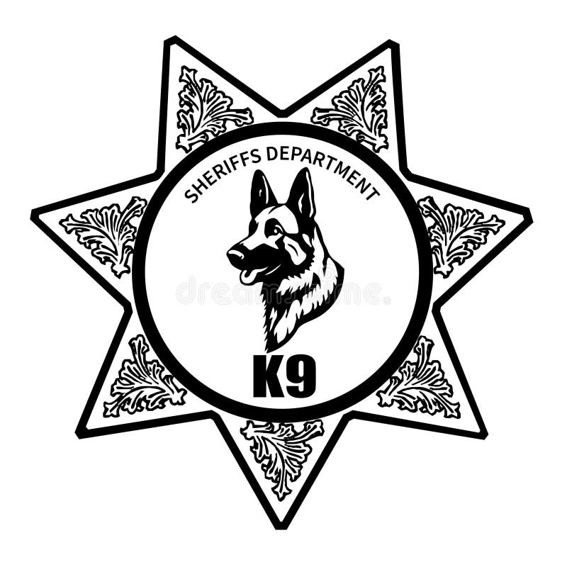 K9 Police Star Sheriff Office Vector Illustration Stock Vector ...