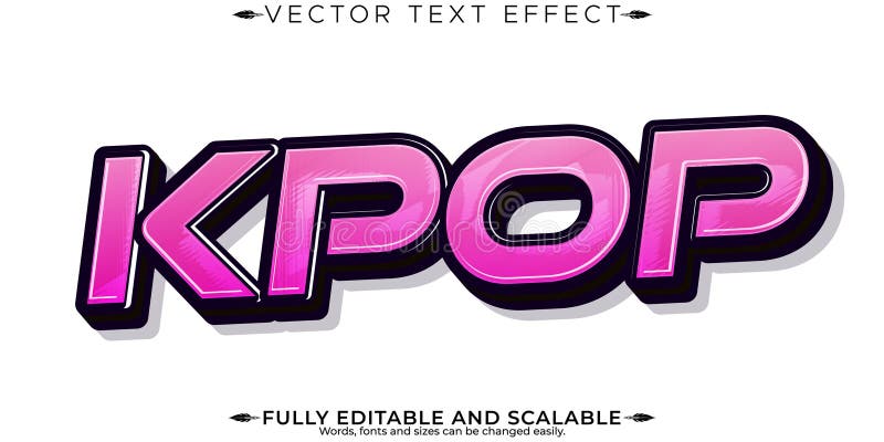 K Pop Text Effect, Editable Korean and Music Text Style Stock Vector - Illustration of festival ...