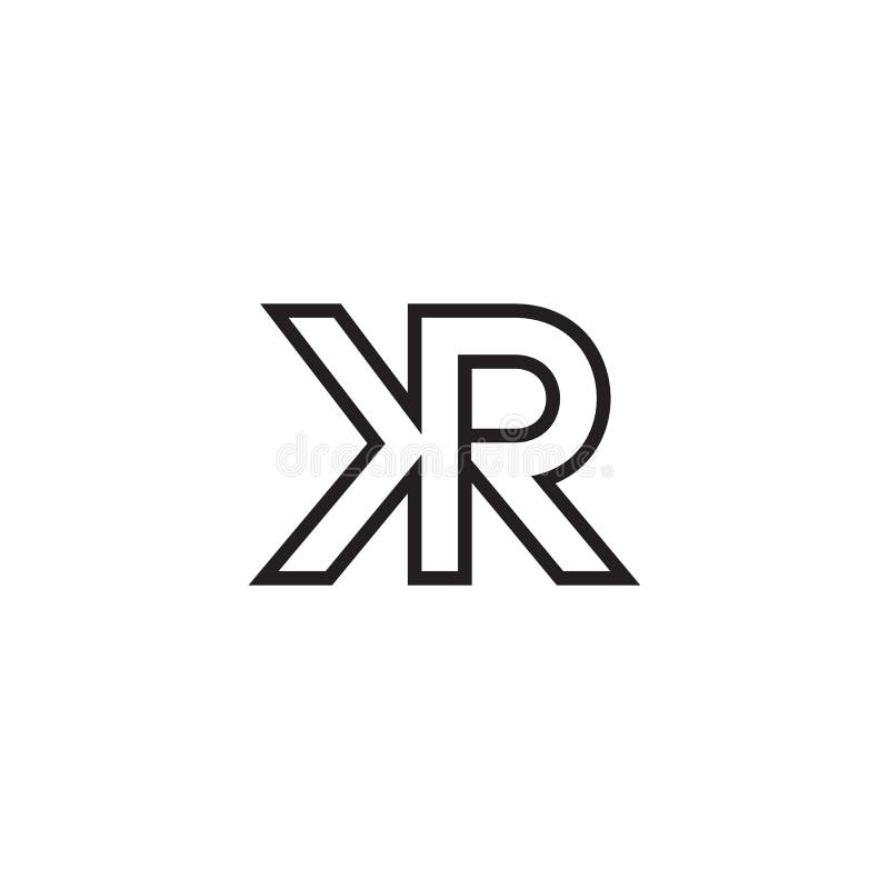 K R Letter Lines Logo Design Vector Stock Vector - Illustration of ...