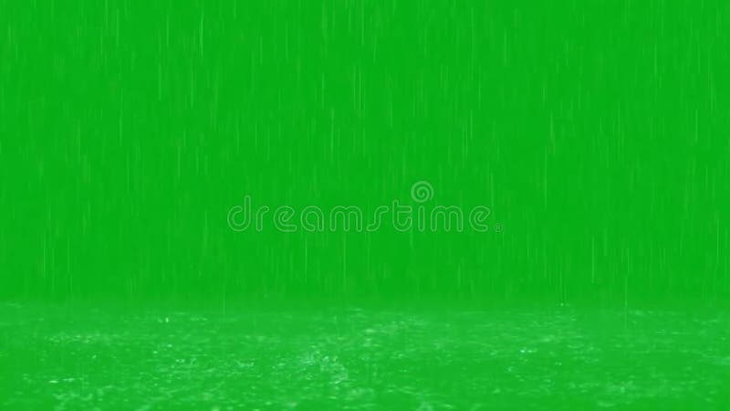 Heavy Rain Falling on the Green Screen Background Animation Stock Video ...
