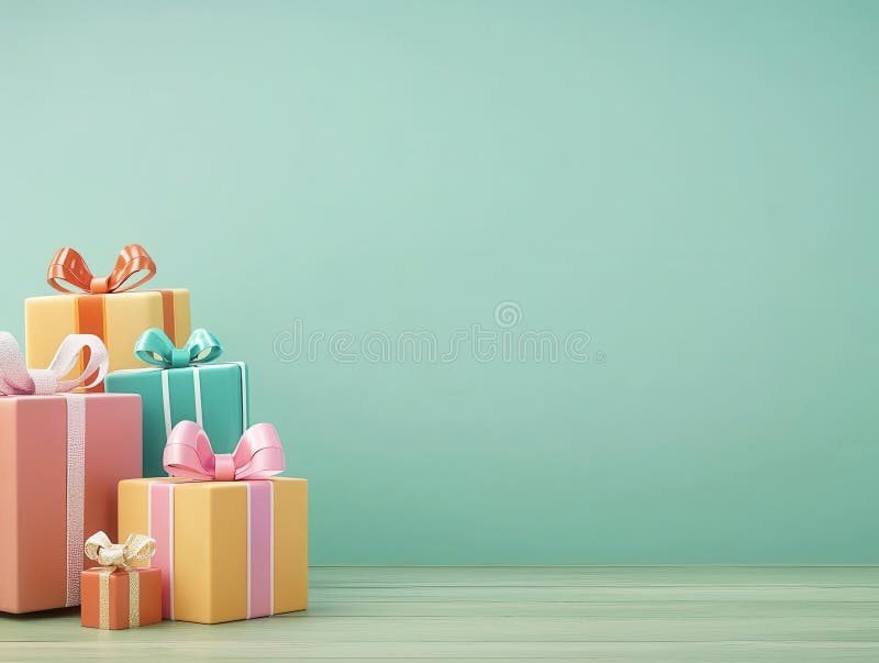 4K Realistic Animation of Christmas Presents with Red Ribbons, Red ...