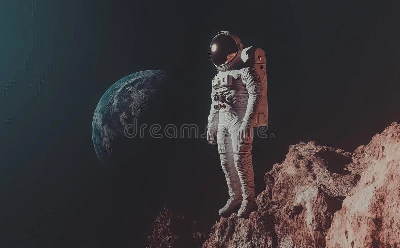 5K Realistic Science Fiction Art of an Astronaut Looking into Space ...