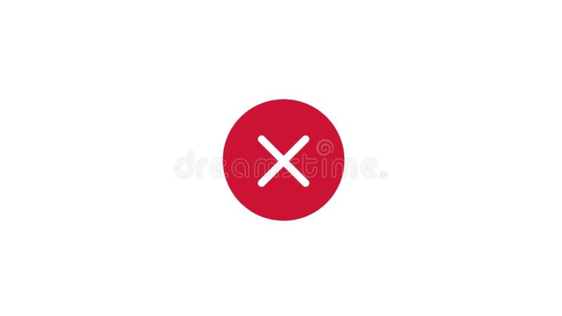 4K Red Error Sign Animation on a White Background Stock Footage - Video ...