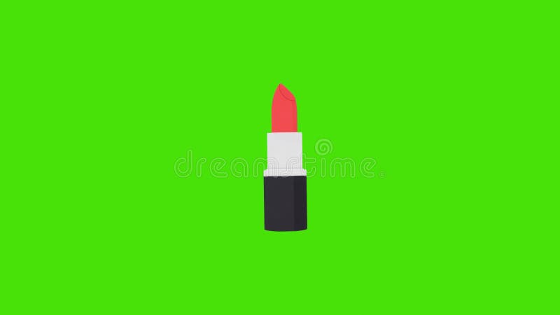 4k Red Lipstick Icon on Green Screen Stock Video - Video of oral ...