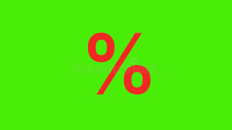 4k Red Percentage Icon Isolated on Green Screen Stock Footage - Video ...