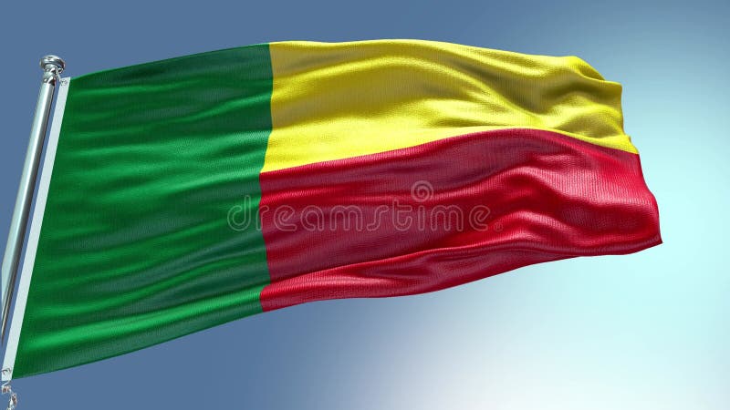 4k Render Benin Flag Video Waving in Wind Benin Flag Wave Loop Waving ...