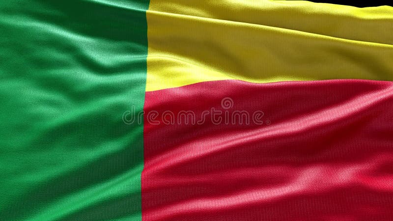 4k Render Benin Flag Video Waving in Wind Benin Flag Wave Loop Waving ...