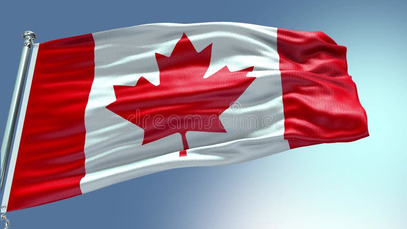 4k Render Canada Flag Video Waving in Wind Canada Flag Wave Loop Waving ...