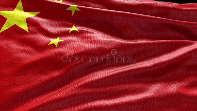 4k Render China Flag Video Waving in Wind China Flag Wave Loop Waving ...