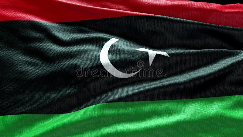 4k Render Libya Flag Video Waving in Wind Libya Flag Wave Loop Waving ...