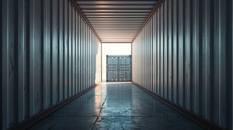 8K Render of Organized Cargo in Shipping Container Interior Stock ...