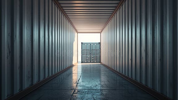 8K Render of Organized Cargo in Shipping Container Interior Stock ...