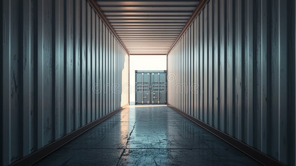 8K Render of Organized Cargo in Shipping Container Interior Stock ...