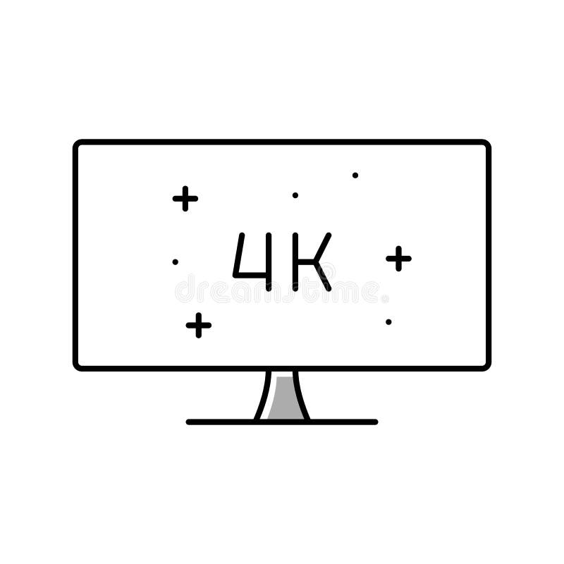 4k Resolution Computer Display Color Icon Vector Illustration Stock ...