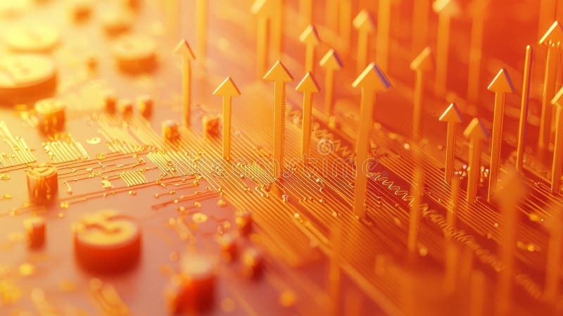 8K Resolution 3D Bitcoin Growth Chart Doodle Rendering Stock ...