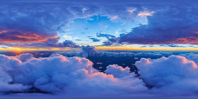 HDRI into the Clouds Equirectangular Panorama 18 Stock Illustration ...