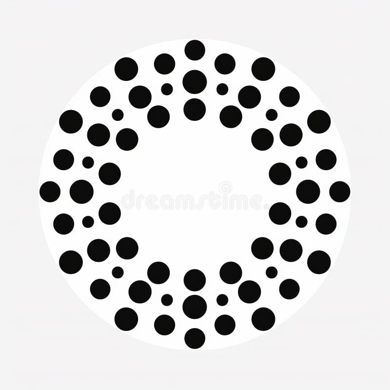 Minimalist Black Dotted Circle Design and Illustration Stock ...