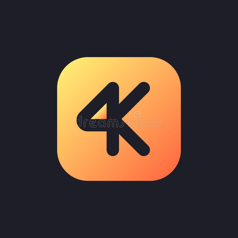4K Resolution Orange Solid Gradient Ui Icon for Dark Theme Stock Vector ...