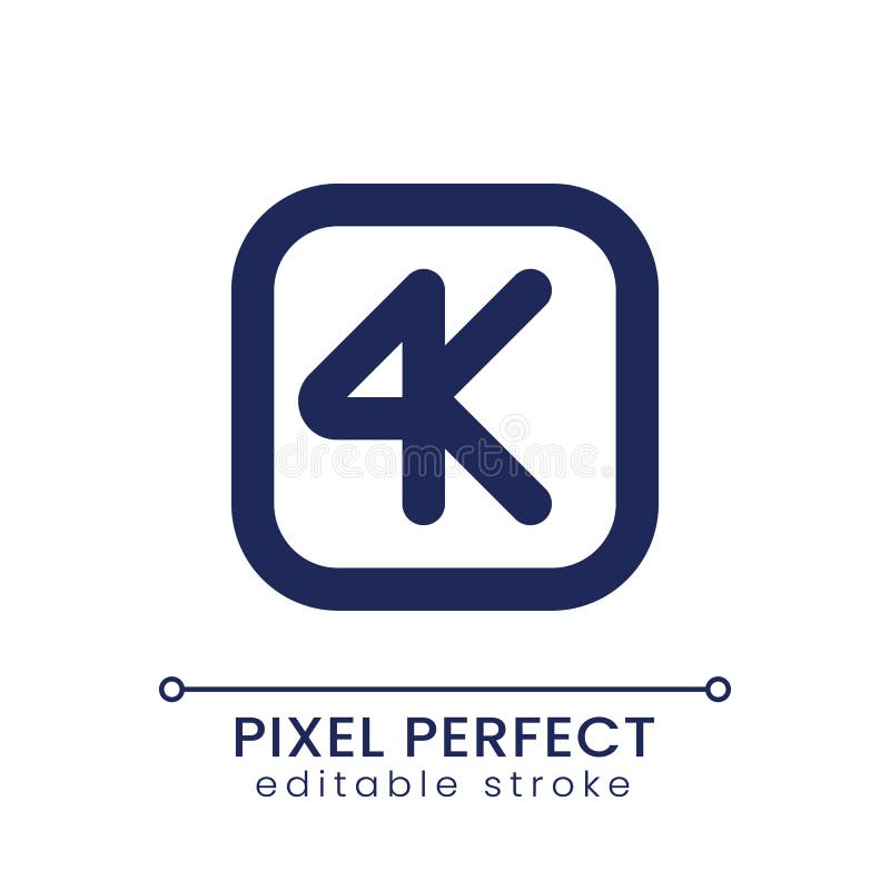 4K Resolution Pixel Perfect Linear Ui Icon Stock Vector - Illustration ...