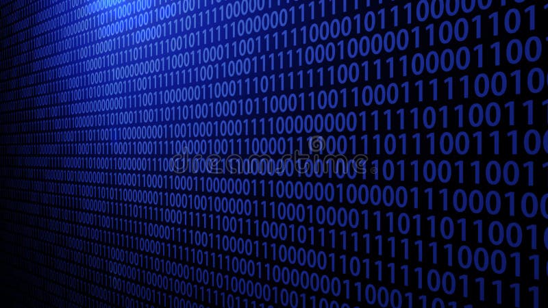 Random Binary Code Background in Blue Color Theme with Gradient Light ...