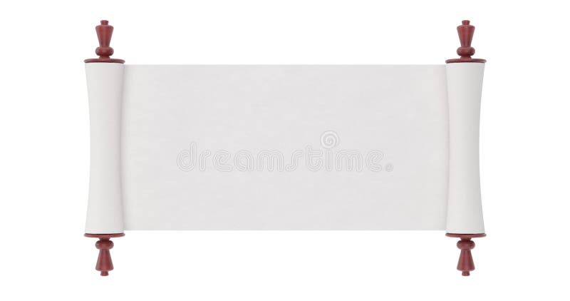 4k Resolution Video: Blank White Paper Scroll Parchment Mockup Opening ...