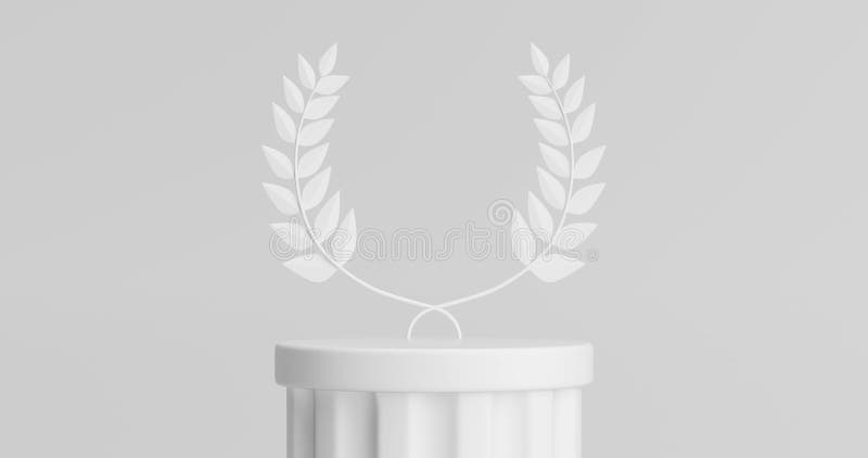 4k Resolution Video:Empty White Laurel Winner First Place Stage Mockup ...